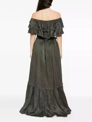P.a.r.o.s.h Belted Maxi Dress - Grey