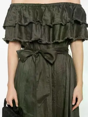 P.a.r.o.s.h Belted Maxi Dress - Grey