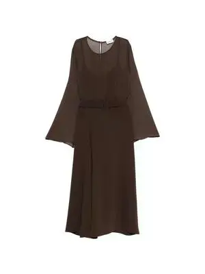 P.a.r.o.s.h Bell-sleeve Belted Midi Dress