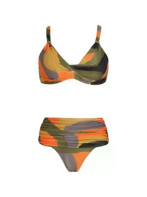 LYGIA & NANNY Abstract Twisted Two-piece Beachwear - Orange