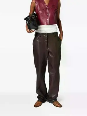 Miu Miu Relaxed Fit Leather Trousers