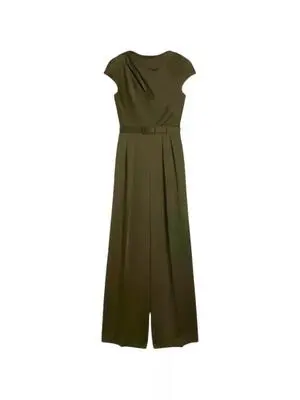 Max Mara Cut-out Belted Jumpsuit - Green