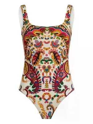Etro Floral Paisley-motif Swimsuit - Neutrals