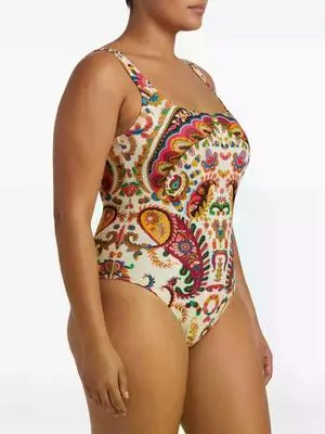 Etro One-piece Swimsuit With Paisley Motif - Neutrals