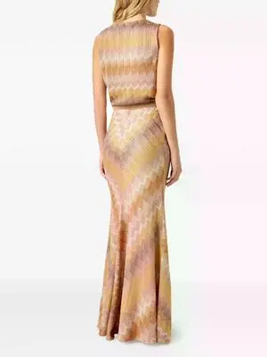 Missoni Chevron-pattern Maxi Skirt - Neutrals