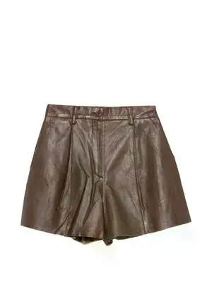 P.a.r.o.s.h Pleated Leather Shorts