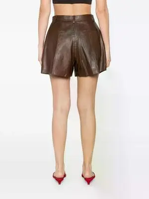 P.a.r.o.s.h Pleated Leather Shorts