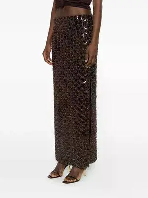 P.a.r.o.s.h Sequin-embellished Maxi Skirt - Brown