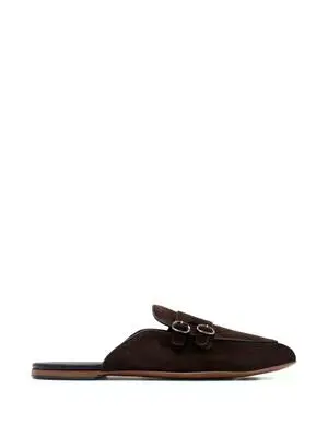 BARRETT Buckle Strap Mules - Brown