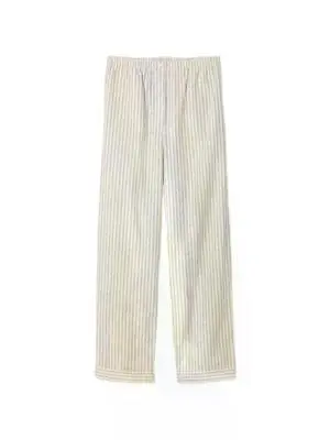 Miu Miu Striped Poplin Wide-leg Pajama Trousers - Neutrals