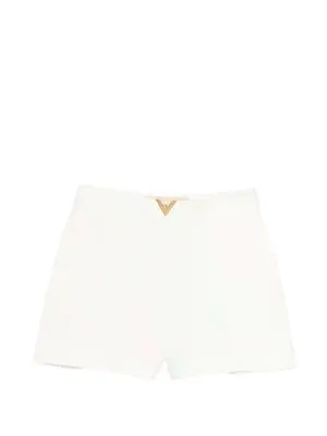 Valentino Garavani Logo-detail Tailored Shorts - Neutrals