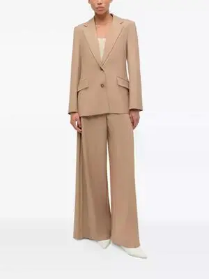 Simkhai Notched Collar Pleated Blazer
