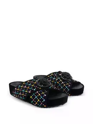 Kurt Geiger Chelsea Embellished Cross Strap Sandals - Black