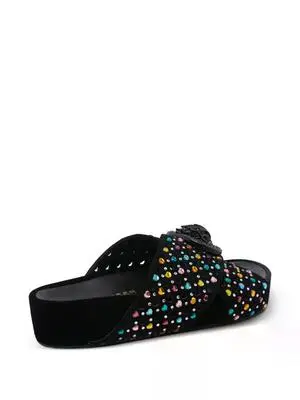 Kurt Geiger Chelsea Embellished Cross Strap Sandals - Black
