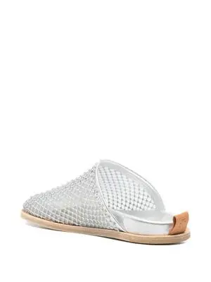 FORTE_FORTE Studded Woven Mules - Silver