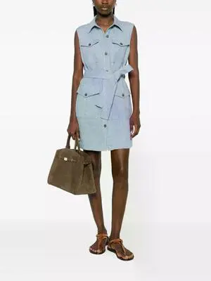 P.a.r.o.s.h Sleeveless Belted Shirt Dress