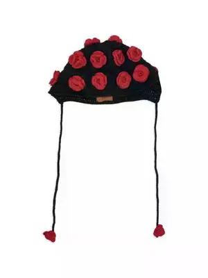 Alanui Roses Bonnet Hat - Black