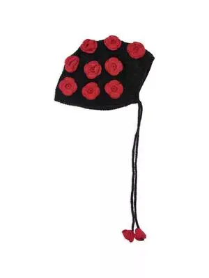 Alanui Roses Bonnet Hat - Black