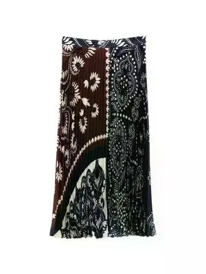 Max Mara Pleated Floral-print Midi Skirt - Blue