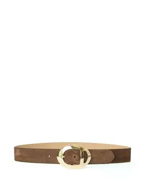 B-low The Belt Odette Oval-buckle Suede Belt - Brown