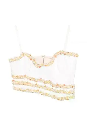 PatBO Embellished Crop Top - Neutrals