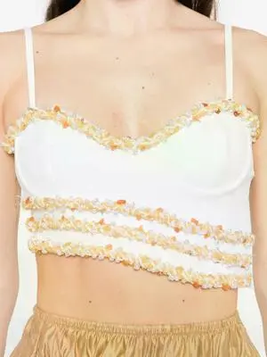 PatBO Embellished Crop Top - Neutrals