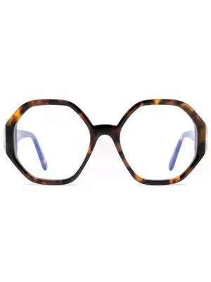 TOM FORD Hexagon-frame Eyeglasses - Brown