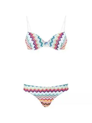 Missoni Zig-zag-pattern Bikini Set - White