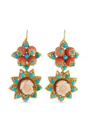LB EXCLUSIVE Coral And Turquoise Earrings - Gold