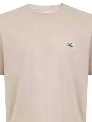 C.P. COMPANY 30/1 Jersey Short Sleeve Logo Patch T-shirt - Neutrals