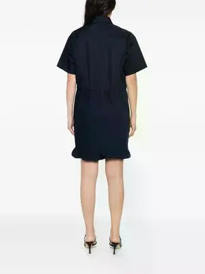 N°21 Ruffle-trim Short-sleeve Dress - Blue