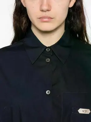 N°21 Ruffle-trim Short-sleeve Dress - Blue