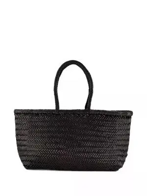 Dragon Diffusion Triple Jump Woven Leather Tote Bag - Black