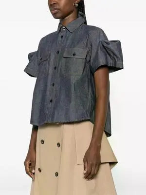 Sacai Puff-sleeved Denim Shirt