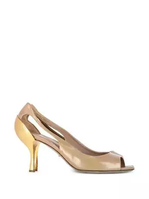 SERGIO ROSSI 80mm Leather Open Toe Pumps