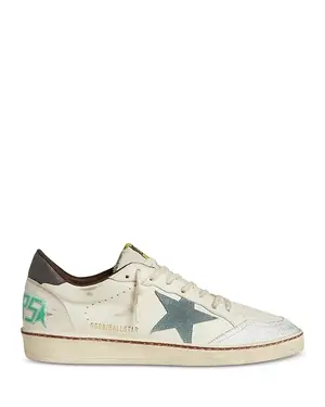 GOLDEN GOOSE Ballstar Leather Sneakers - White Silver