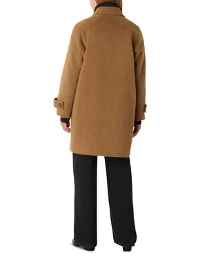 Whistles Short Wool Coat With Button Detail