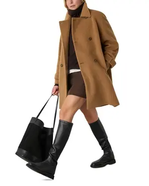 Whistles Short Wool Coat With Button Detail