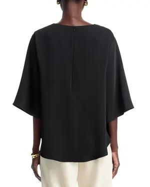 Caroline Rose Matte Crepe Crescent Top