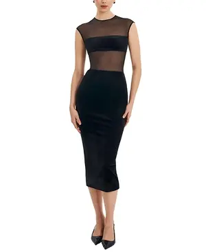 Sheer Mesh Midi Dresses