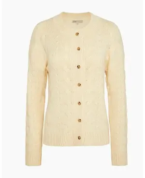 Onia Fitted Cable Knit Cardigan - Natural Melange