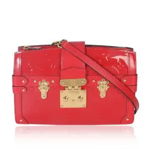 LOUIS VUITTON Cherry Monogram Vernis Trunk Clutch - Red