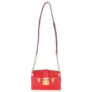 LOUIS VUITTON Cherry Monogram Vernis Trunk Clutch - Red