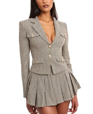 MISS CIRCLE NEW YORK Plaid Blazer Jacket