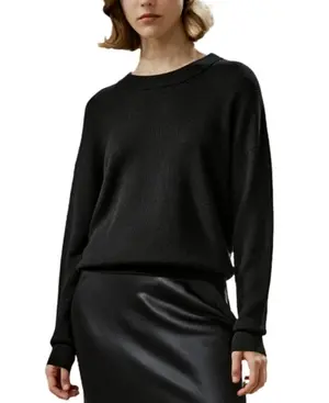 Lilysilk Ultra Fine Merino Wool Crewneck Sweater - Black