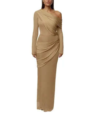 JLUXLABEL Metallic Maxi Skirt - Gold