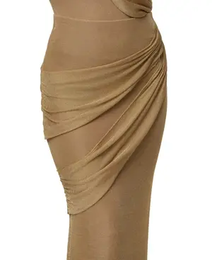 JLUXLABEL Metallic Maxi Skirt - Gold