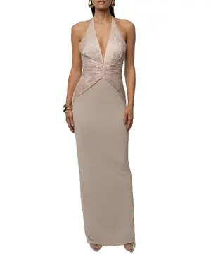 JLUXLABEL Enchanted Nights Halterneck Maxi Dress