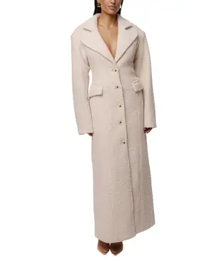 JLUXLABEL Textured Full-length Coat With Notched Lapel