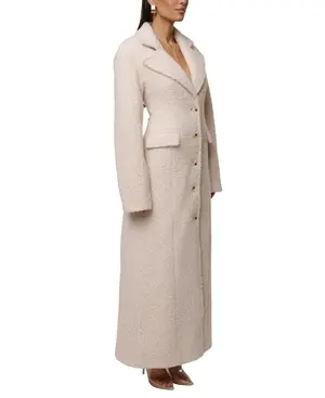 JLUXLABEL Textured Full-length Coat With Notched Lapel